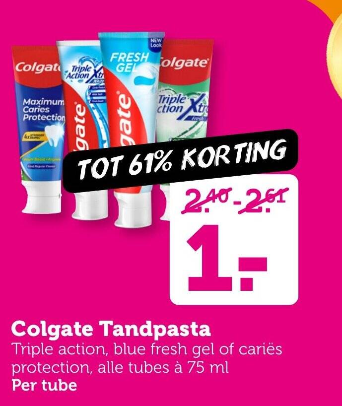 Colgate Tandpasta 75 ml aanbieding bij Coop