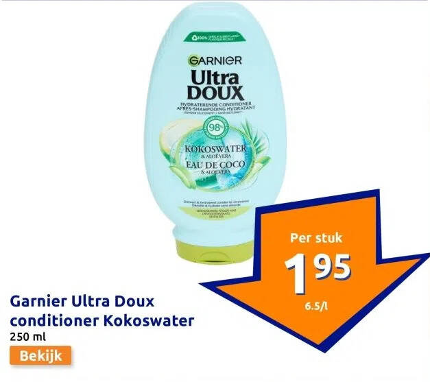 Garnier Ultra Doux conditioner Kokoswater aanbieding bij Action
