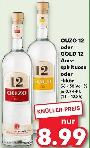 OUZO 12 oder GOLD 12 Anis- spirituose oder -likör aanbieding bij ...