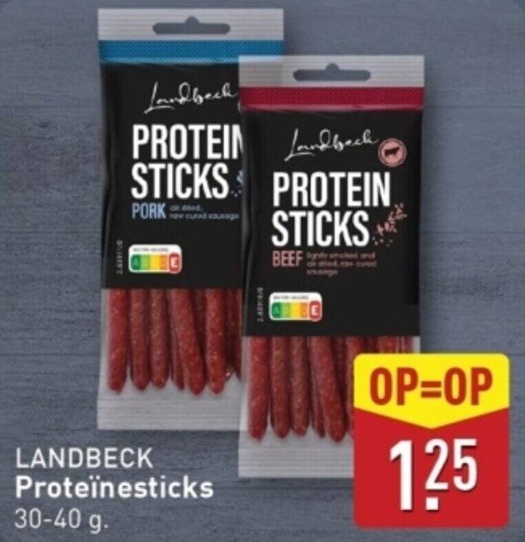 LANDBECK Proteïnesticks 30 - 40 g aanbieding bij ALDI
