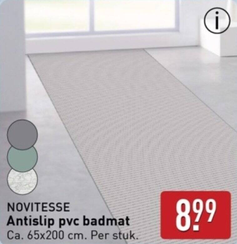 NOVITESSE Antislip pvc badmat 65 x 200 cm aanbieding bij ALDI
