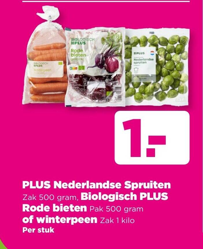 PLUS Nederlandse Spruiten , Biologisch PLUS Rode bieten of winterpeen ...