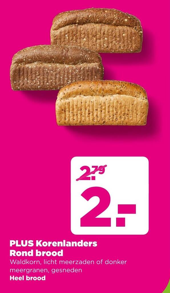 PLUS Korenlanders Rond brood aanbieding bij PLUS