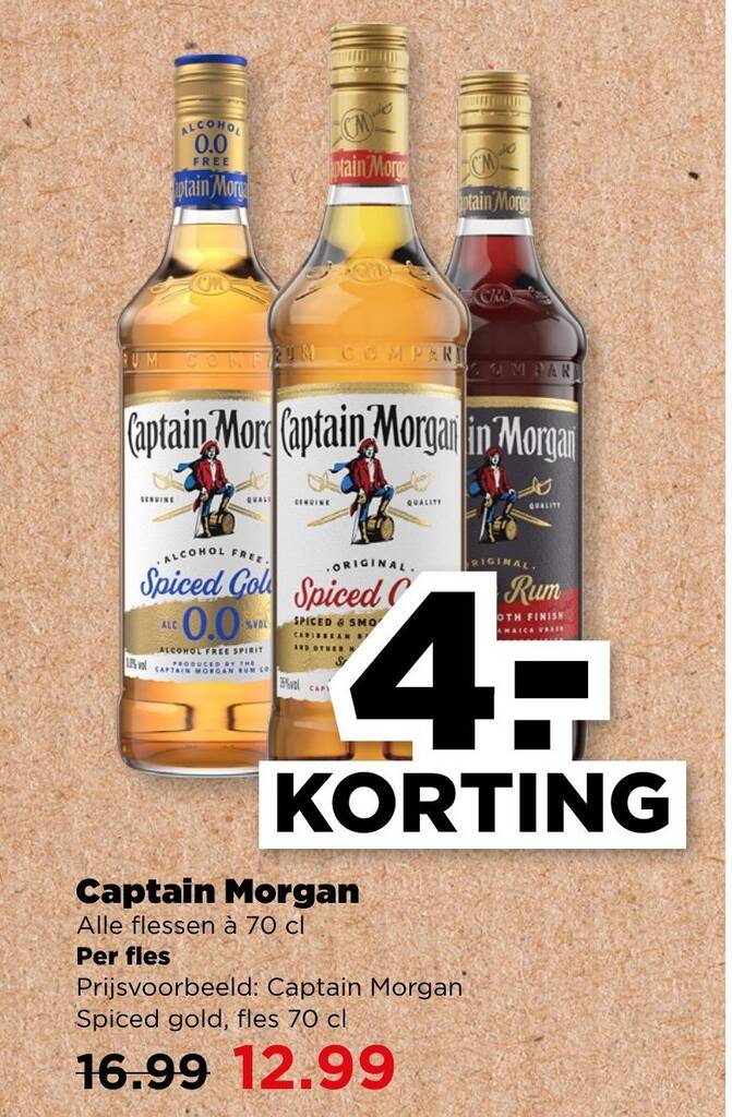 Captain Morgan 70 cl aanbieding bij PLUS