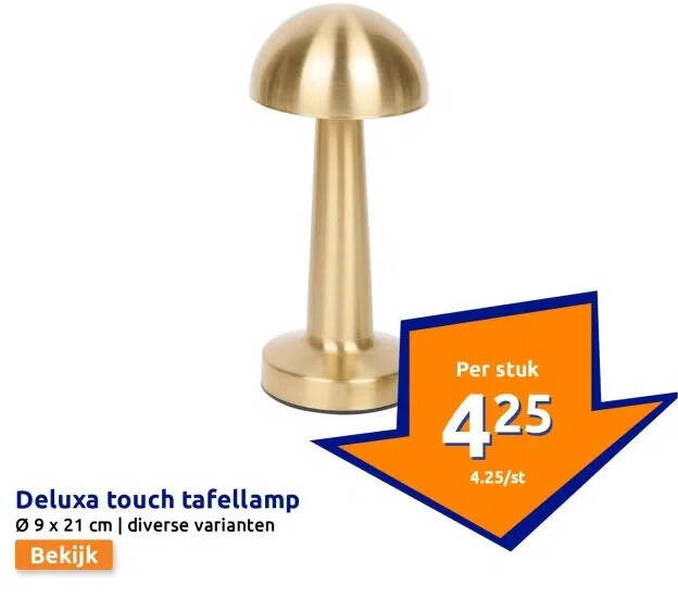 Deluxa touch tafellamp aanbieding bij Action