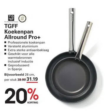 TGFF Koekenpan Allround Pro+ aanbieding bij Sligro