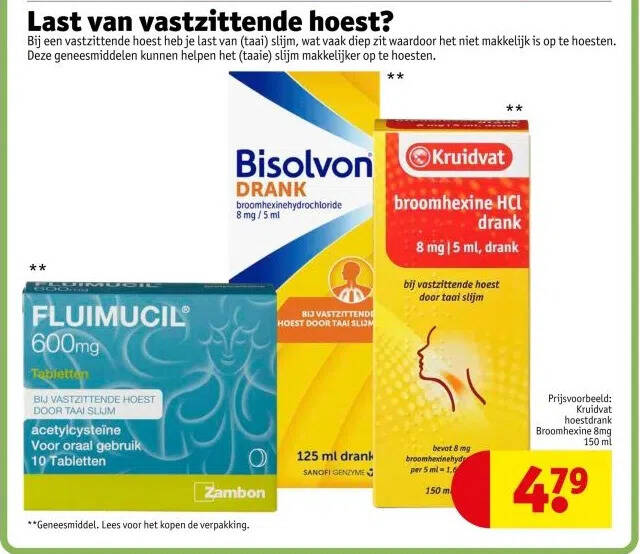 Last van vastzittende hoest? aanbieding bij Kruidvat