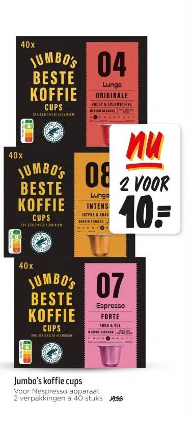 Jumbo's koffie cups aanbieding bij Jumbo