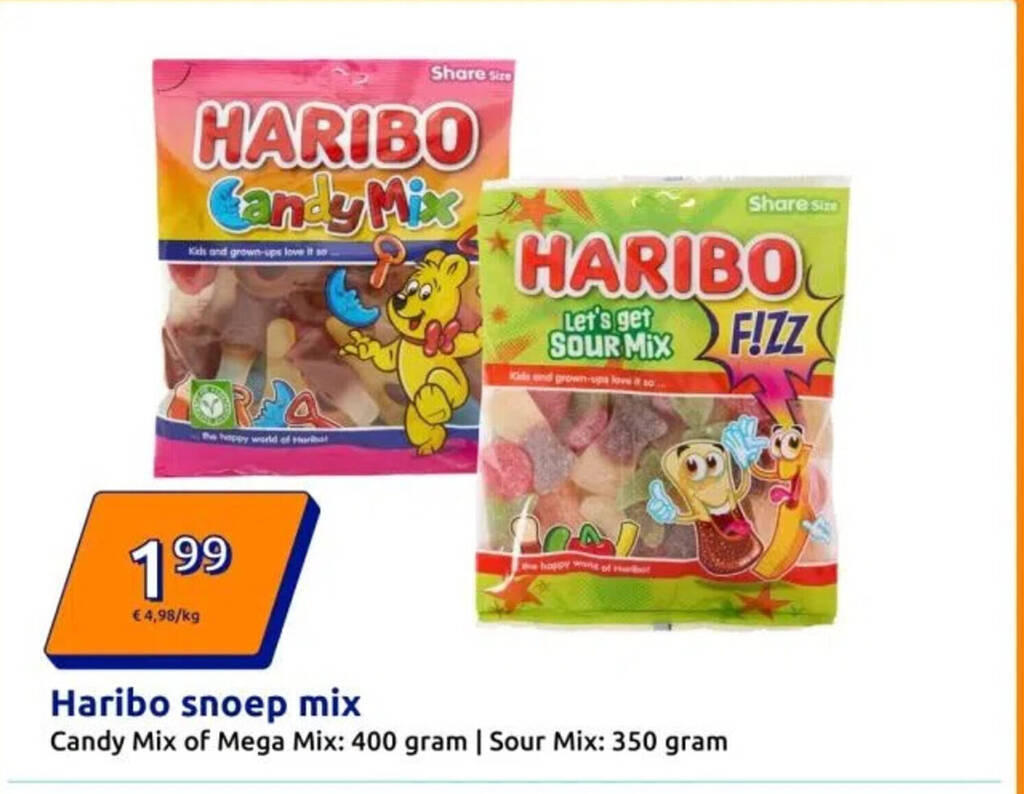 Haribo snoep mix aanbieding bij Action