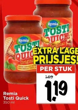 Remia Tosti Quick 350 ml aanbieding bij Vomar Voordeelmarkt Geldig van ...