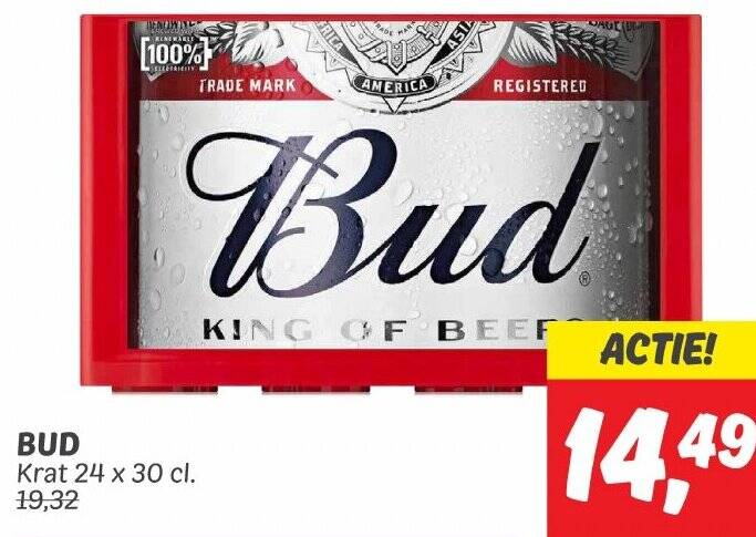 Bud 24 x 30 cl. aanbieding bij Dekamarkt
