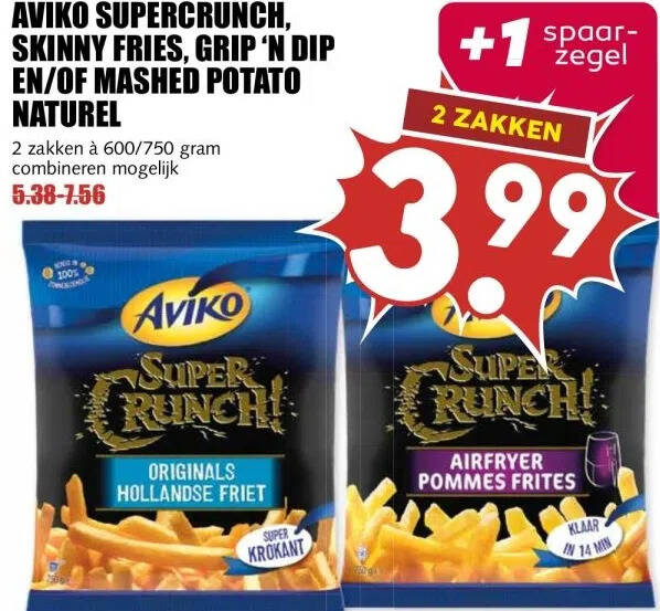 AVIKO SUPERCRUNCH, SKINNY FRIES, GRIP 'N DIP EN/OF MASHED POTATO ...