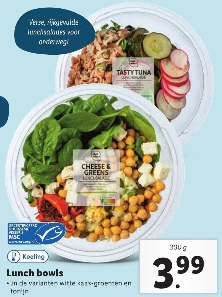 Lunch bowls 300 gram aanbieding bij Lidl