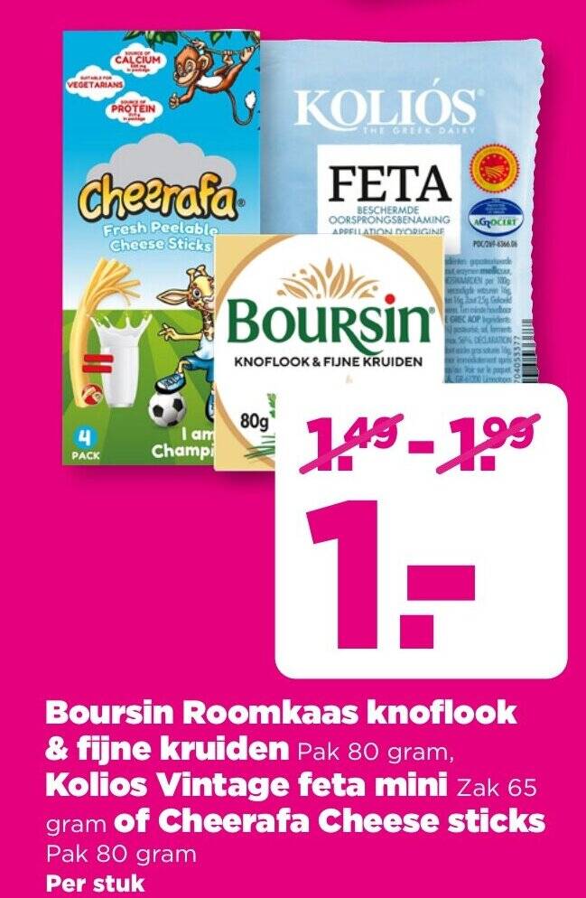 Boursin roomkaas knoflook & fijne kruiden kolios vintage feta mini of ...