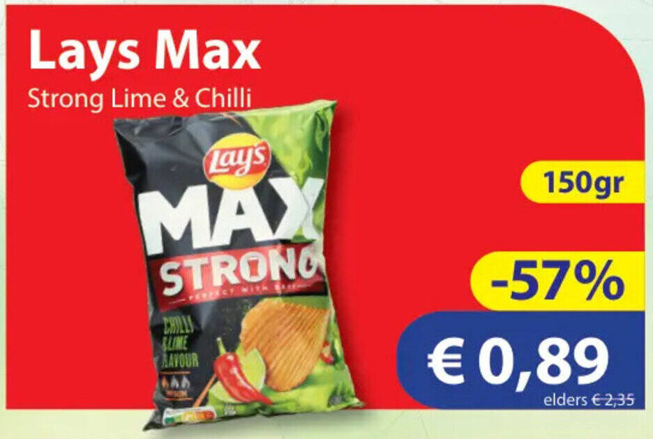 Lays Max 150 gr aanbieding bij Die Grenze