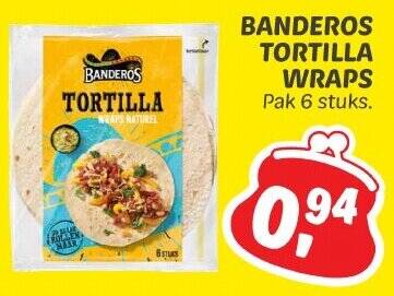 Banderos tortilla wraps aanbieding bij Dekamarkt
