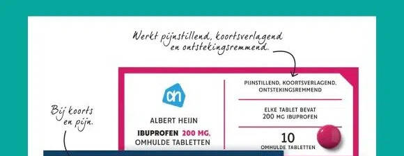 ALBERT HEIJN IBUPROFEN 200 MG, OMHULDE TABLETTEN aanbieding bij Albert ...