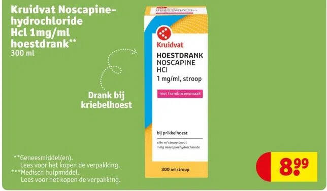 Kruidvat Noscapine- hydrochloride Hcl 1mg/ml hoestdrank** aanbieding ...