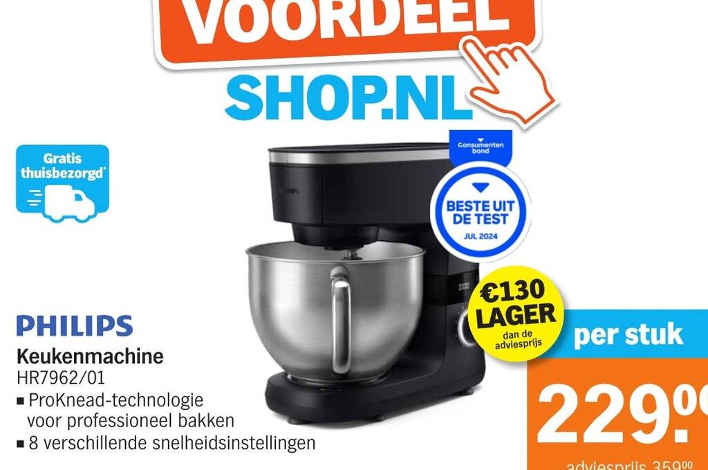 PHILIPS Keukenmachine HR7962/01 aanbieding bij Albert Heijn