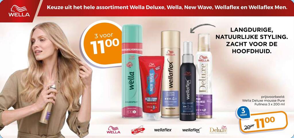 Keuze uit het hele assortiment wella deluxe wella new wave wellaflex en ...