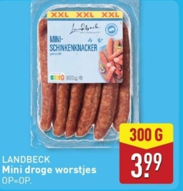 Mini droge worstjes 300 g aanbieding bij ALDI