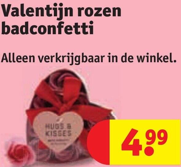 Valentijn rozen badconfetti aanbieding bij Kruidvat
