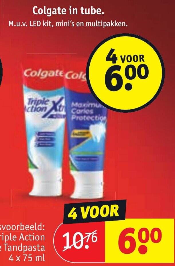 Colgate in tube. 75 ml aanbieding bij Kruidvat