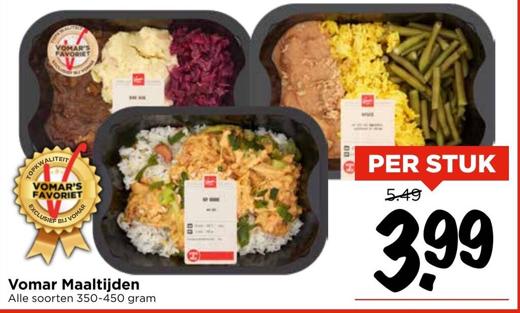 Vomar Maaltijden 350-450 g aanbieding bij Vomar Voordeelmarkt