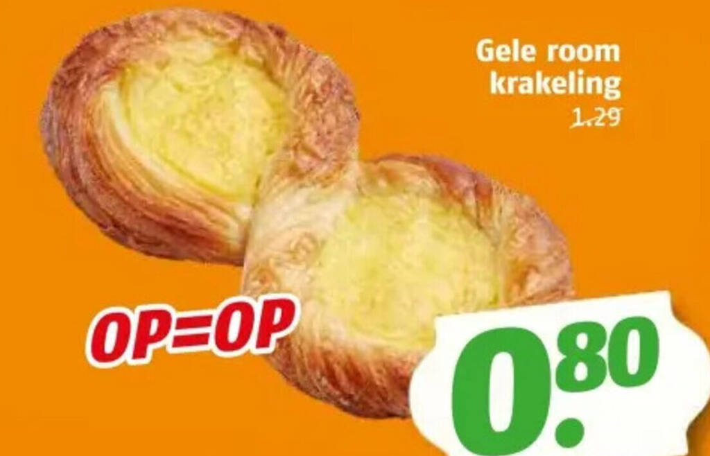 Gele room krakeling aanbieding bij Poiesz