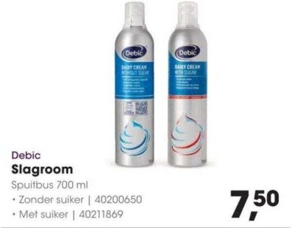 Debic Slagroom Spuitbus 700 ml aanbieding bij HANOS