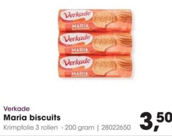 Verkade Maria biscuits 200 g aanbieding bij HANOS