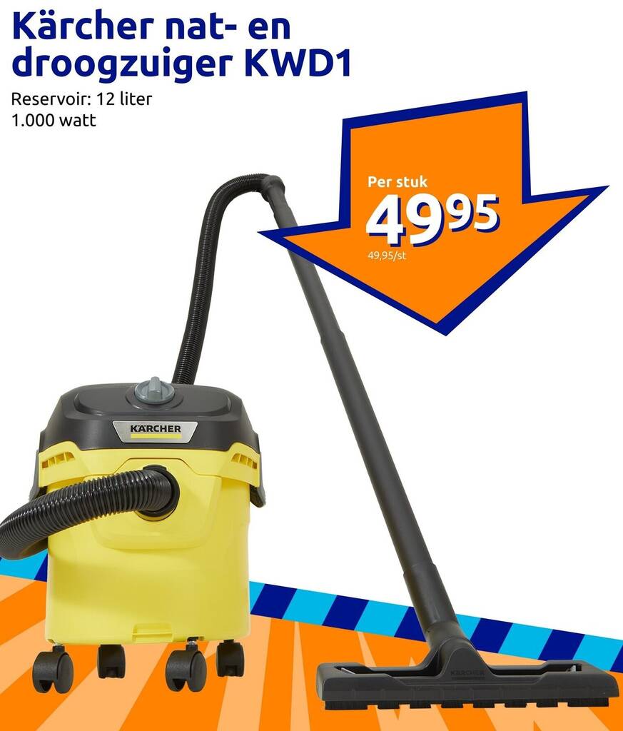 Kärcher nat en droogzuiger KWD1 aanbieding bij Action