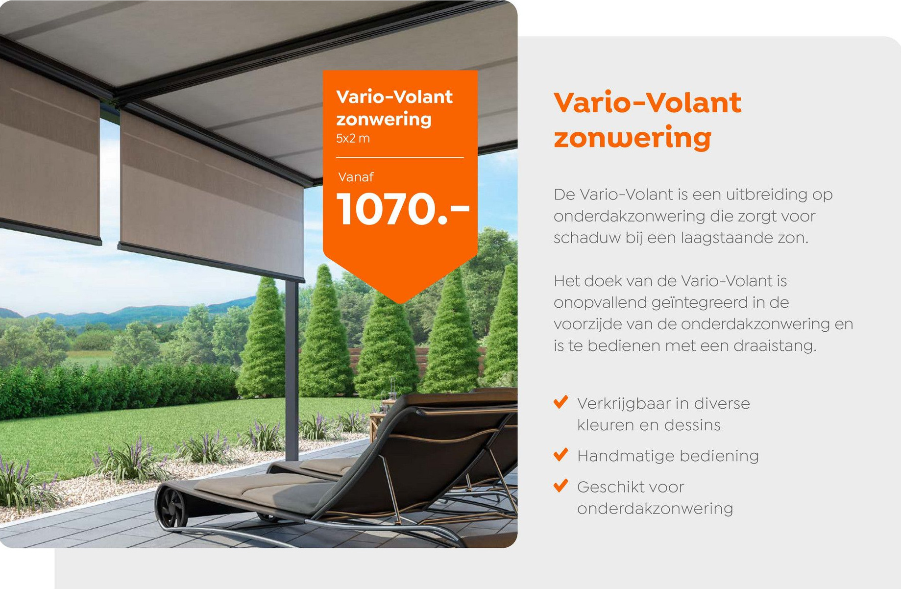 Vario-Volant zonwering aanbieding bij Verasol