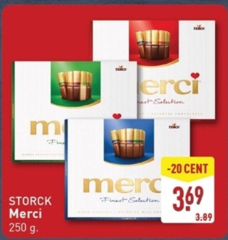 STORCK Merci 250 gram aanbieding bij ALDI