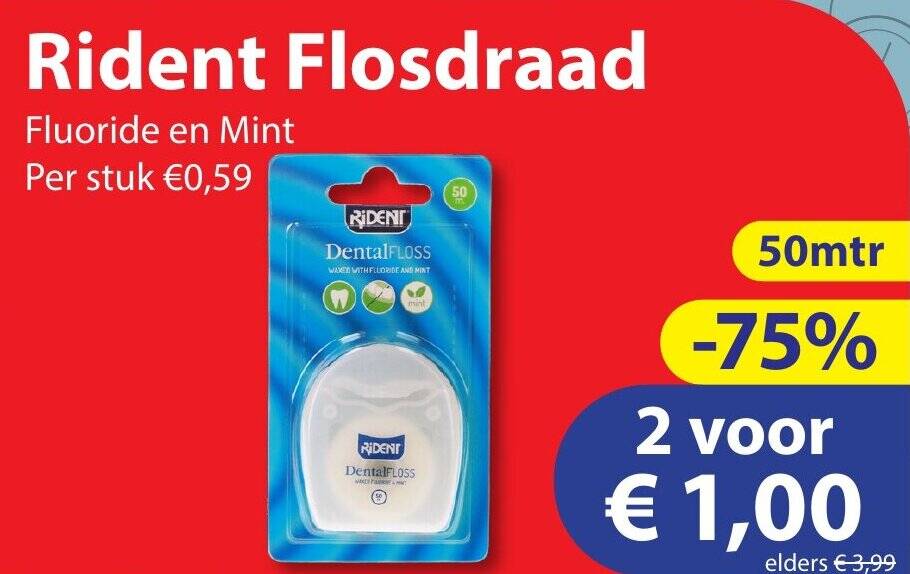 Rident Flosdraad 50 meter aanbieding bij Die Grenze