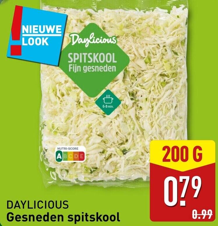 Daylicious gesneden spitskool 200 g aanbieding bij ALDI