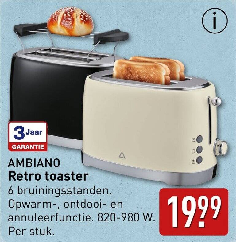 Ambiano Retro toaster aanbieding bij ALDI