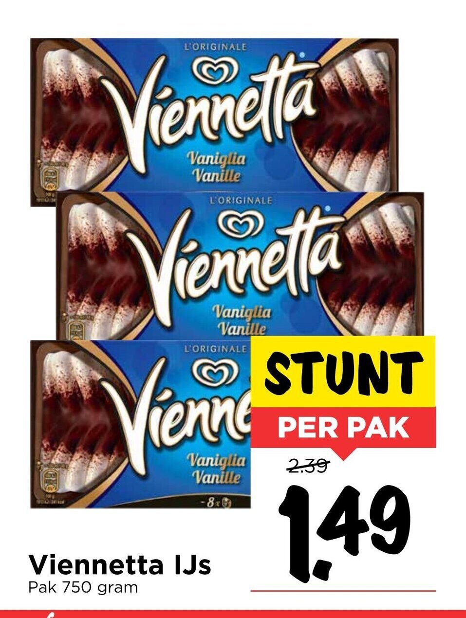 Viennetta IJs 750 gram aanbieding bij Vomar
