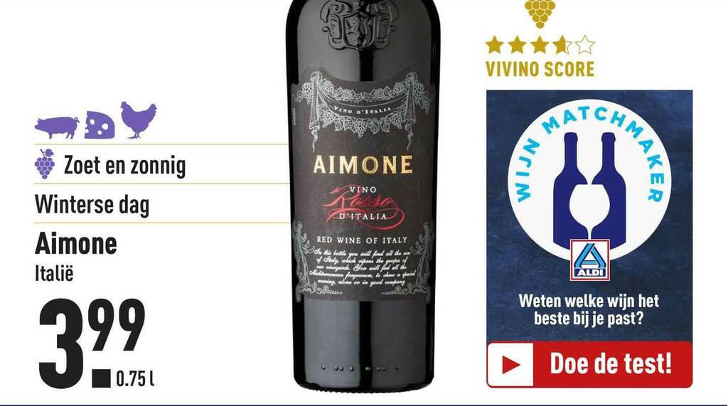 Vino Rosso D'Italia Aimone aanbieding bij ALDI