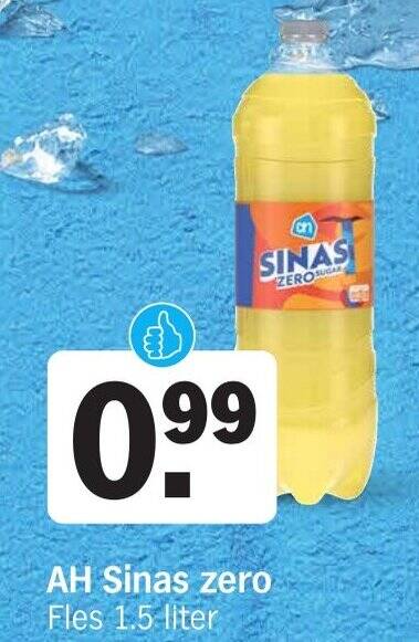AH Sinas zero 1.5 liter aanbieding bij Albert Heijn