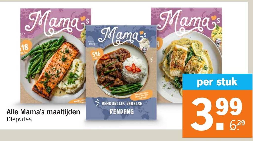 Alle Mama's maaltijden Diepvries aanbieding bij Albert Heijn