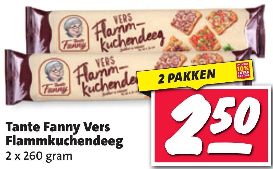 Tante Fanny Vers Flammkuchendeeg 260 g. aanbieding bij Nettorama