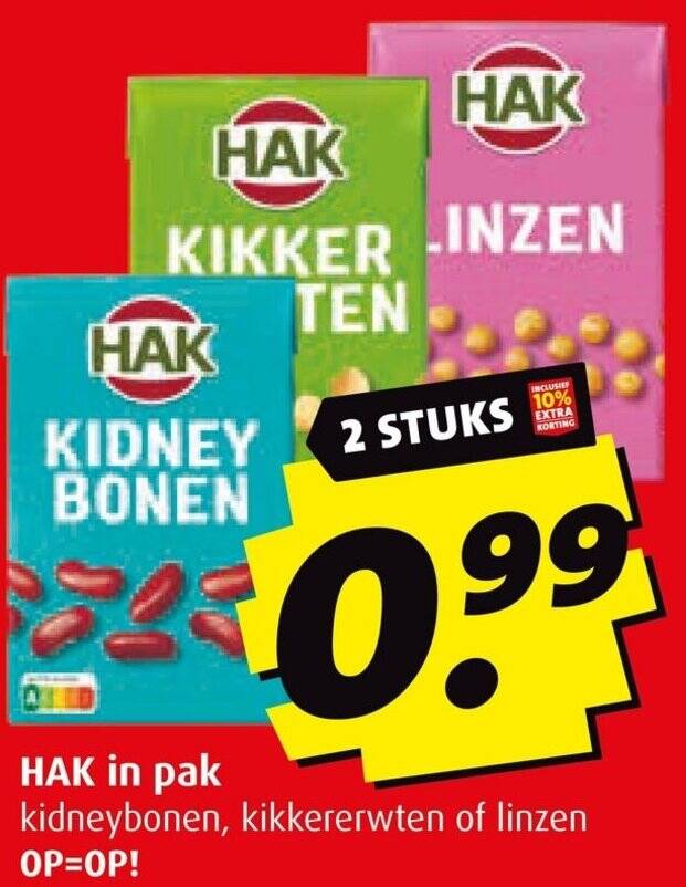 HAK in pak aanbieding bij Boni