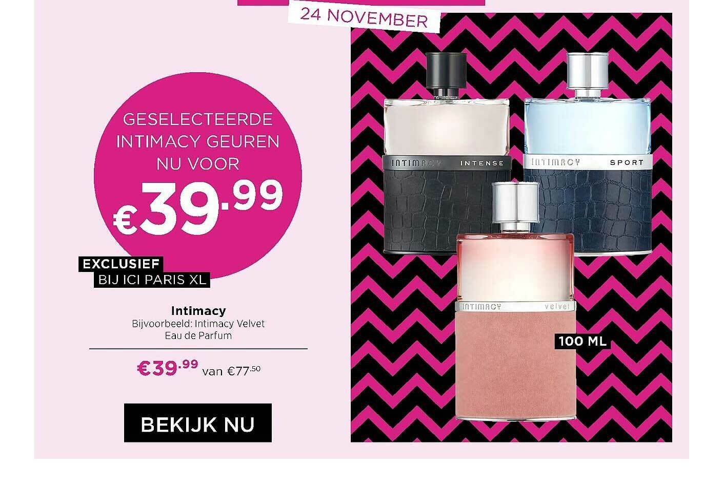 Intimacy eau de parfum aanbieding bij ICI Paris XL