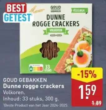 Goud gebakken dunne rogge crackers 300 g aanbieding bij ALDI