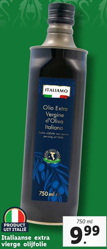 Italiaanse extra vierge olijfolie 750 ml aanbieding bij Lidl