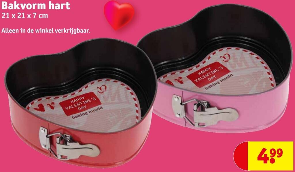 Bakvorm hart 21 x 21 x 7 cm aanbieding bij Kruidvat