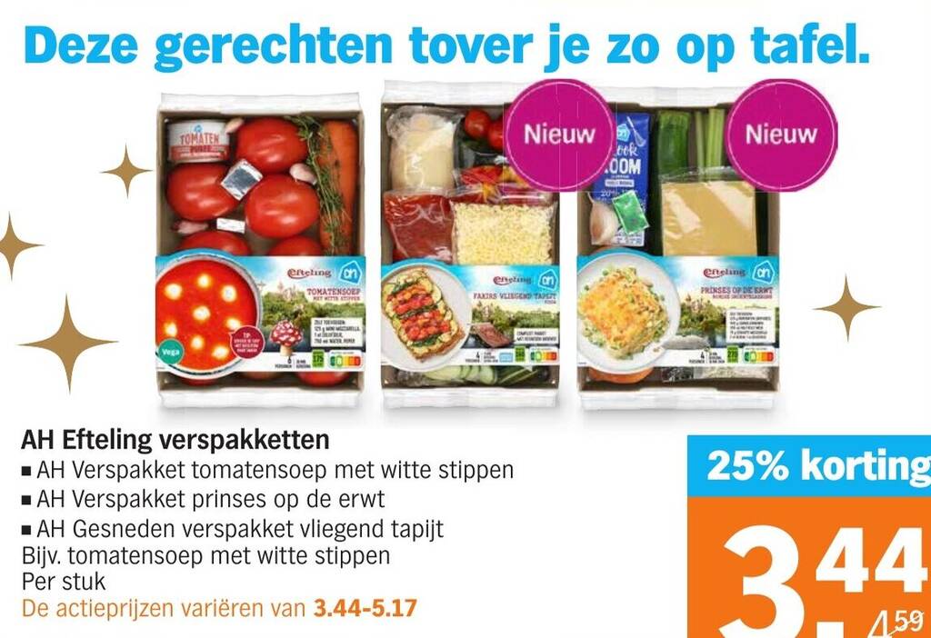 AH Efteling verspakketten aanbieding bij Albert Heijn