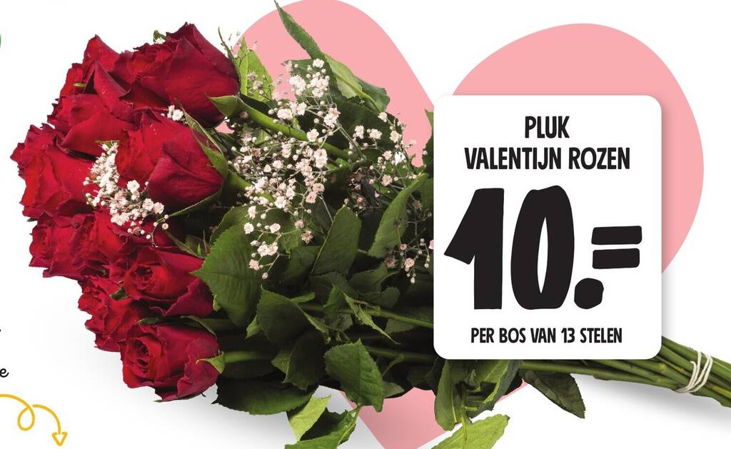 Pluk valentijn rozen aanbieding bij Jumbo