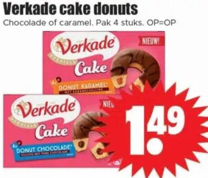 Verkade cake donuts aanbieding bij Dirk